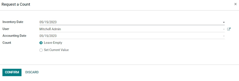 Inventory adjustments — Odoo 16.0 documentation