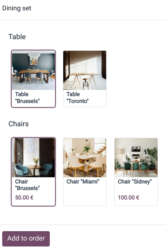 Sets de productos — documentación de Odoo - 17.0