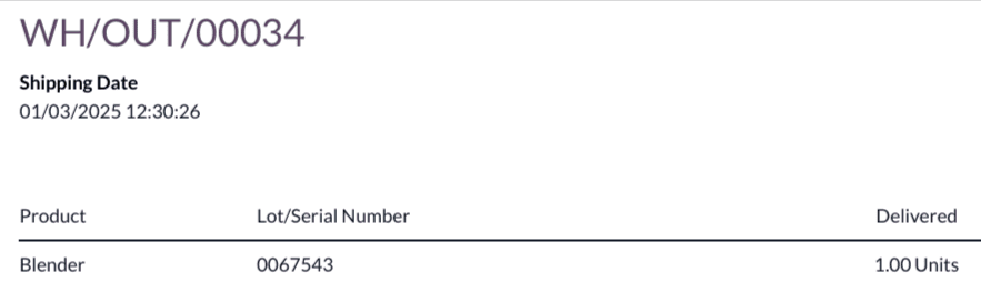 Lot numbers — Odoo master documentation