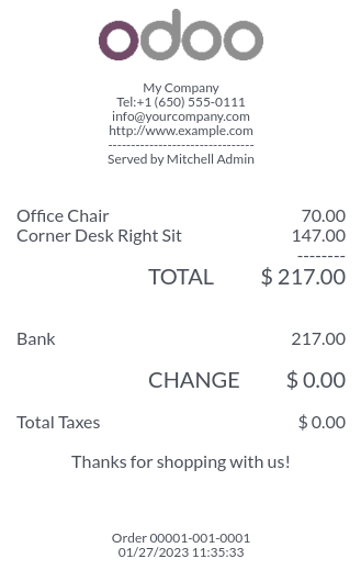 Receipts and invoices — Odoo saas-16.2 documentation