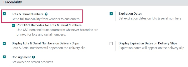 Difference between lots and serial numbers — documentación de Odoo ...