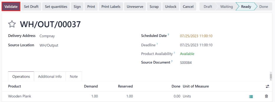 Process receipts and deliveries in two steps — Odoo saas-16.4 documentation