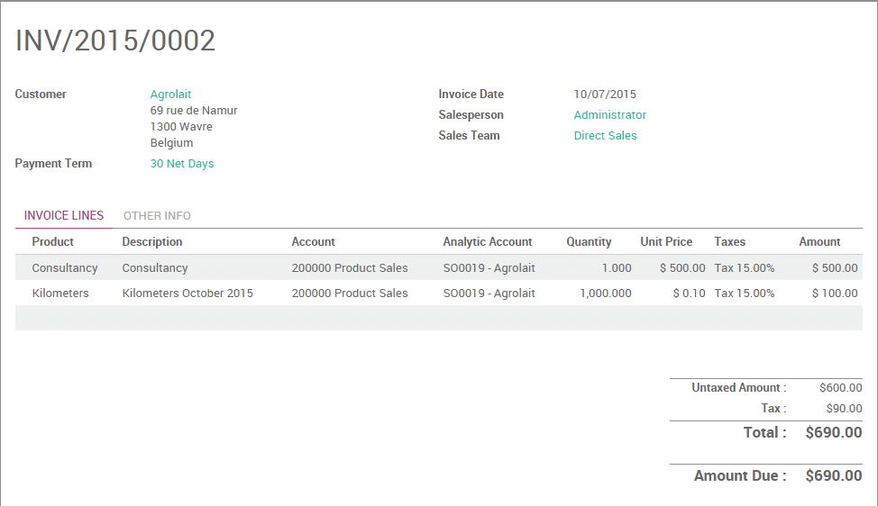 How to re-invoice expenses to your customers? — Odoo 9.0 documentation